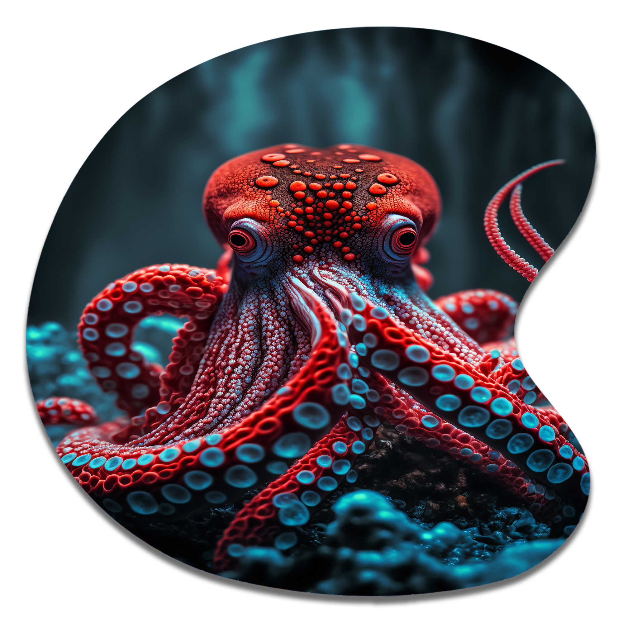 Ivy Bronx Red Octopus On The Ocean Floor IV - Animal Octopus Drop Shape ...
