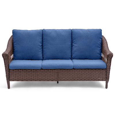 Buenhomino Outdoor 3-Seater Patio Wicker Sofa | Wayfair