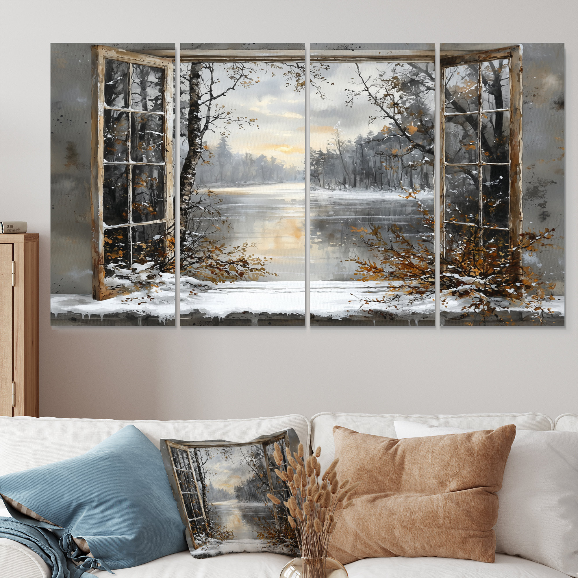 Millwood Pines Frosty Dawn Winter Windows Scenery II - Winter Landscape ...