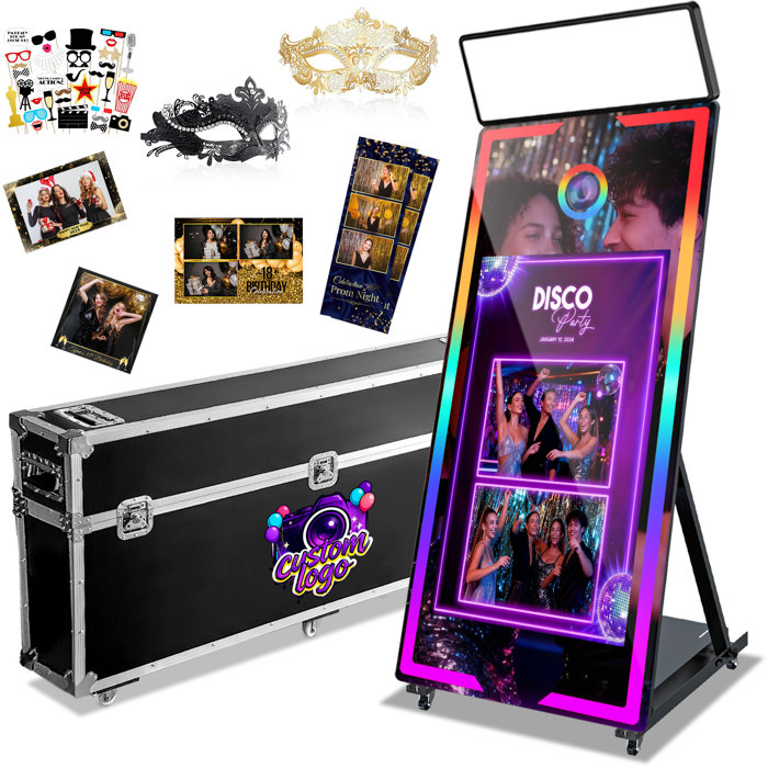 Trinx Magic Mirror Photo Booth, 65-43in Interactive Touch Screen Photo ...