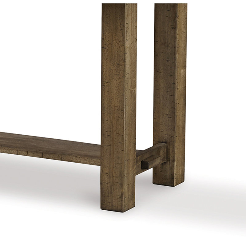 Benjara Chip Counter Height Dining Table With Tenon Pedestal Base ...