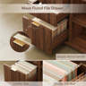 Inbox Zero L Shaped Desk With Lift Top, Power Outlets, 3 Fluted Design ...