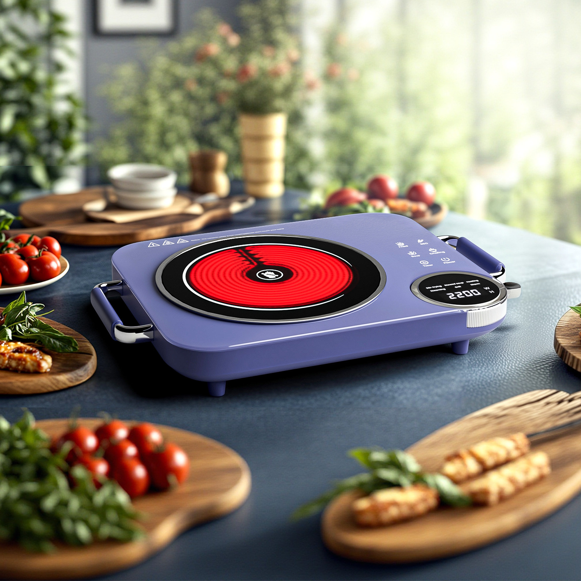 Advwin Portable Electric Cooktop, 2200w Single Burner Stove With Led ...