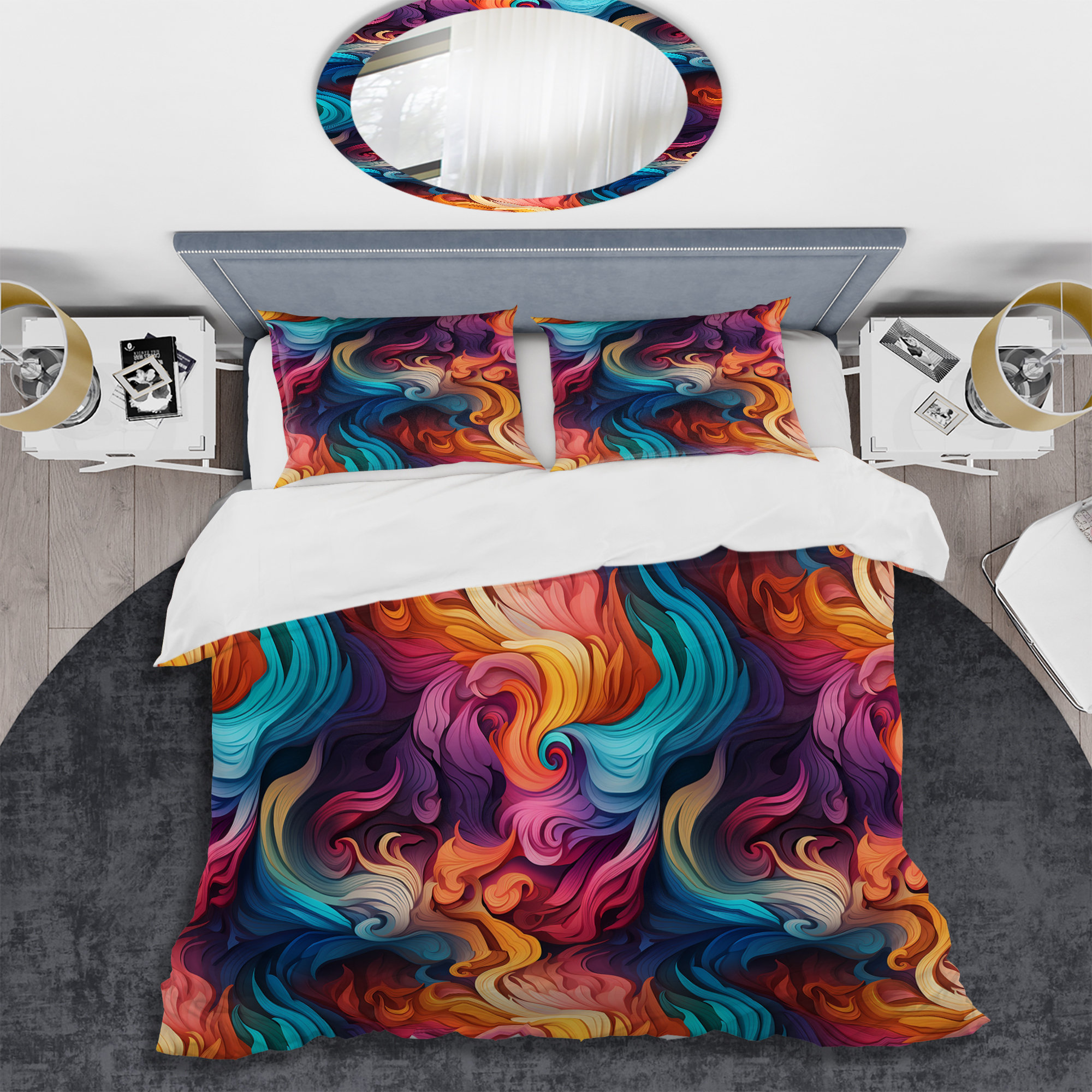 Design Art Popart Psychedelic Swirls III Bedding | Wayfair