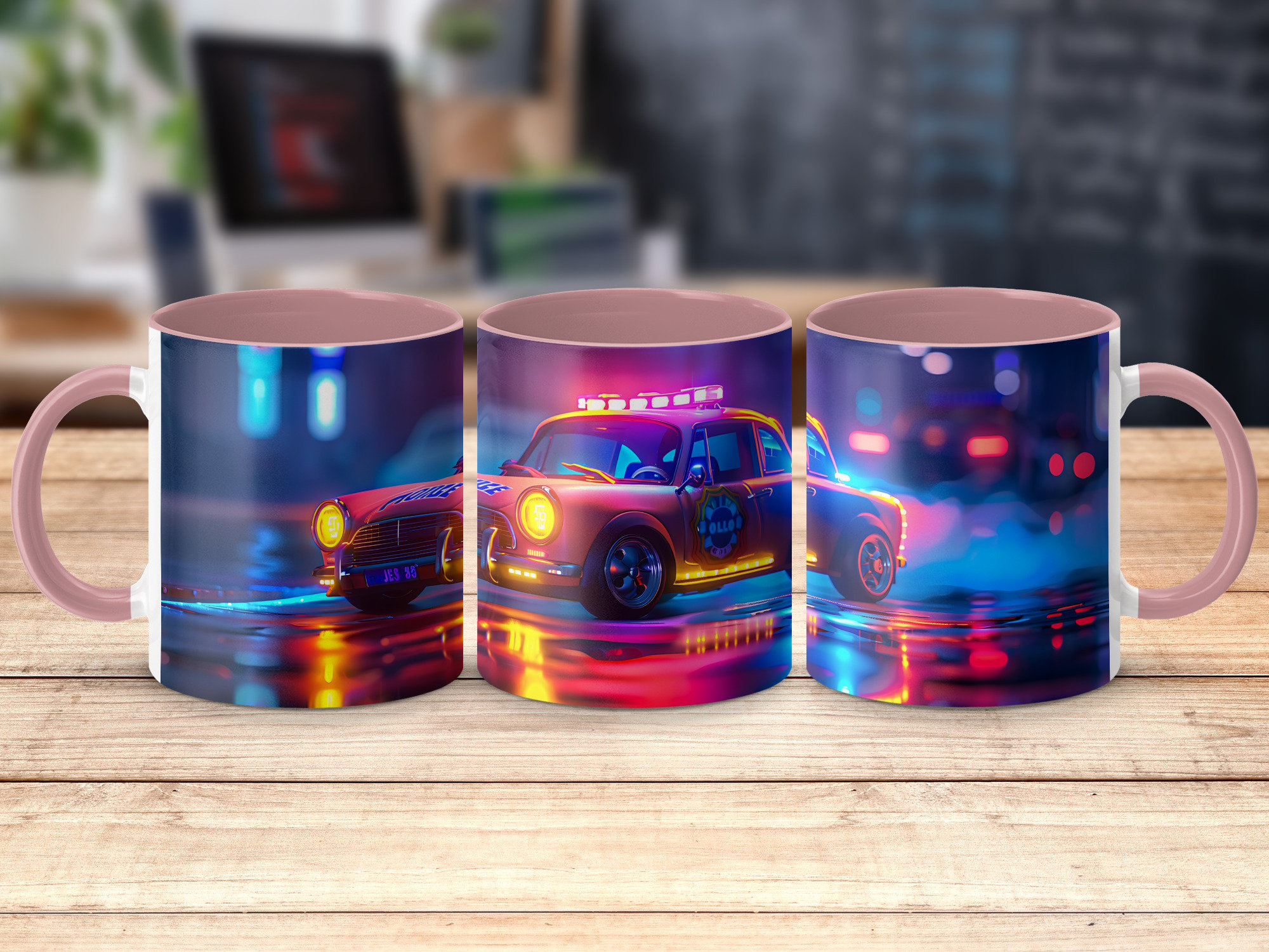 East Urban Home Set of 2 3D Design 11oz Accent Mugs – Ceramic Coffee ...