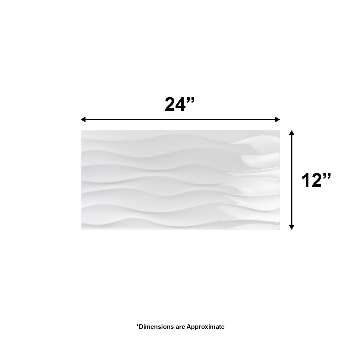 Qube Tiles Silom White Wave 12" x 24" Glossy 3D Textured Wall Tile ...