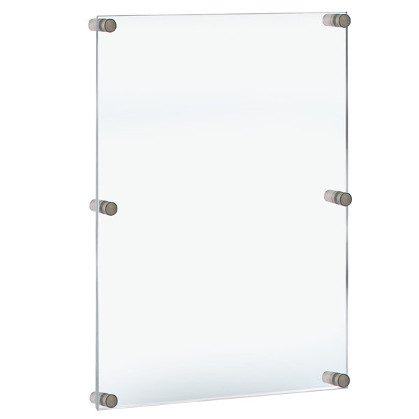 Azar Displays Floating Acrylic Wall Frame with Silver Stand Off Caps ...