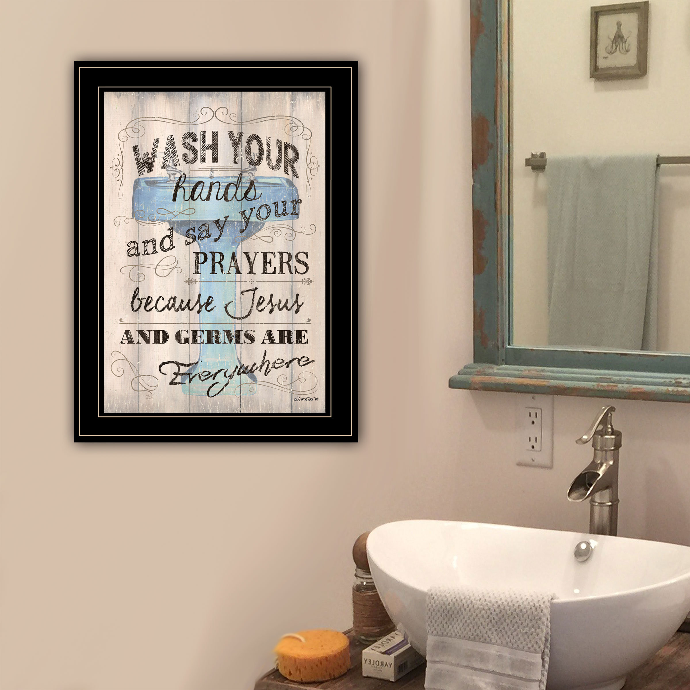 One Allium Way® "Wash Your Hands" By Debbie DeWitt, Ready to Hang ...