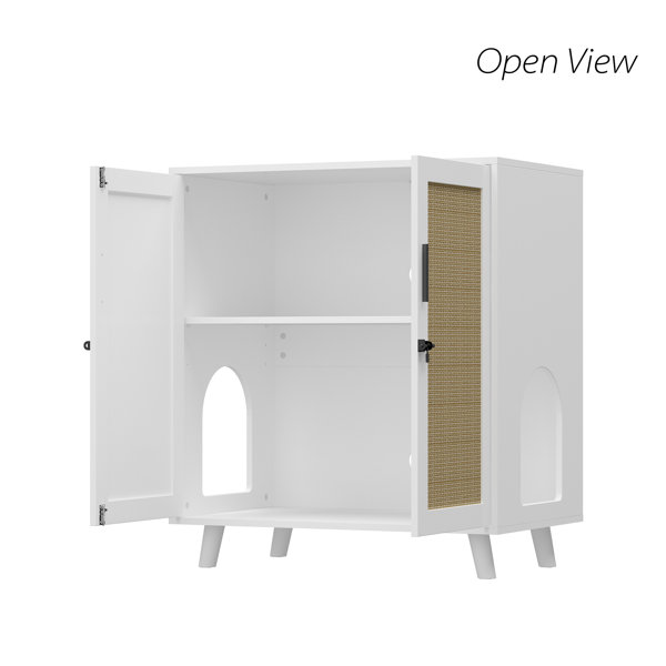 Tucker Murphy Pet™ Modern Cat Litter Box Enclosure With Lock And Sisal ...