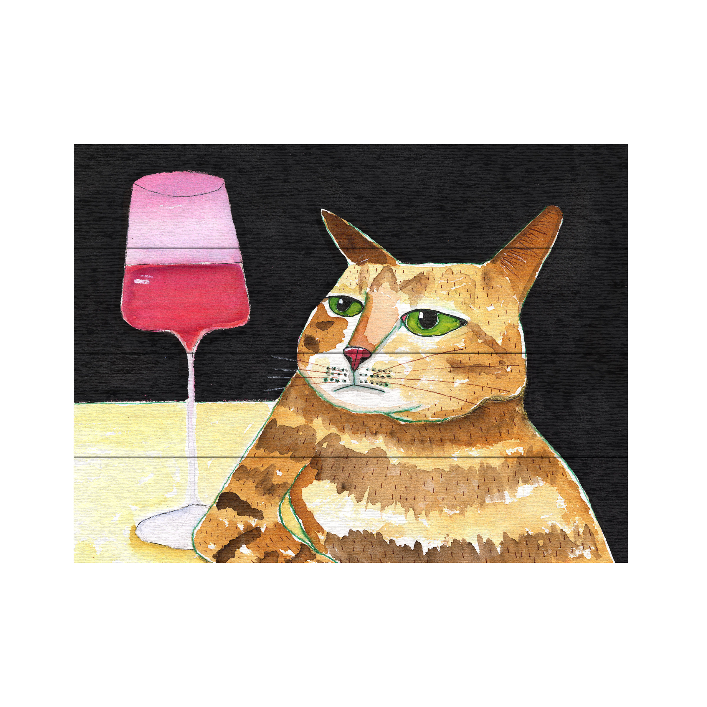 Winston Porter Sharyn Bursic Cat Friday Night Drinks Wine Funny Cat ...