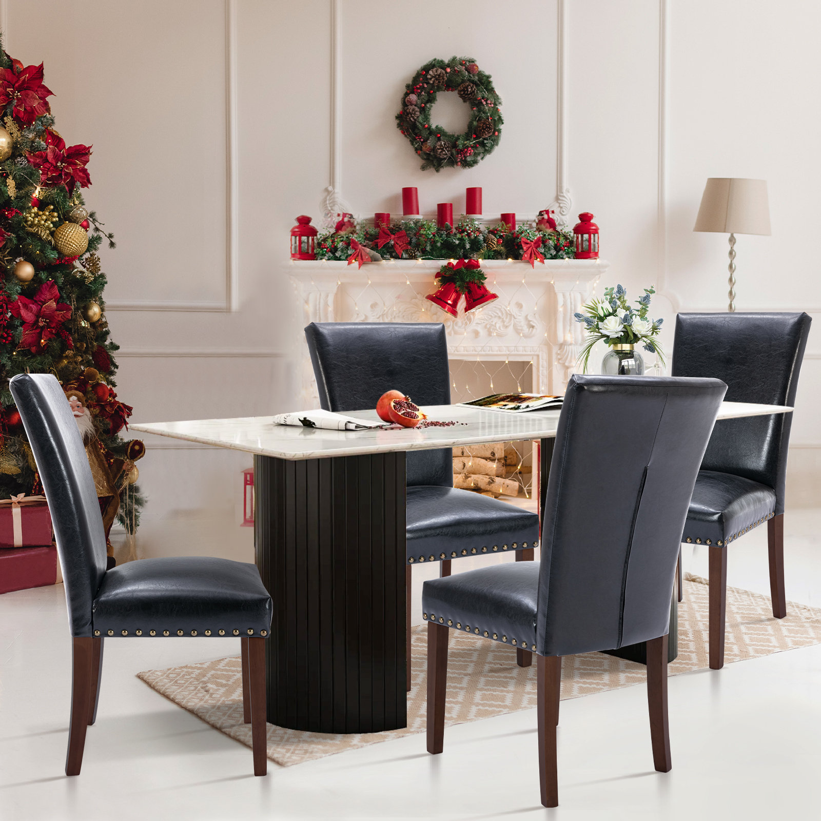 Lark Manor Aphina PU Leather Parsons Dining Chair Side Chair & Reviews ...