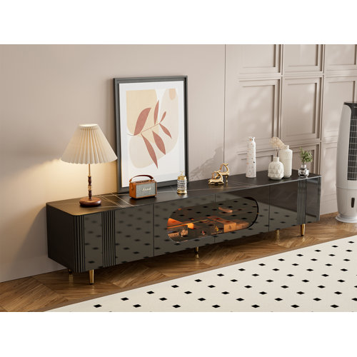 Red Barrel Studio® Briazia Modern LED Slate TV Stand for 85+ inch TV ...