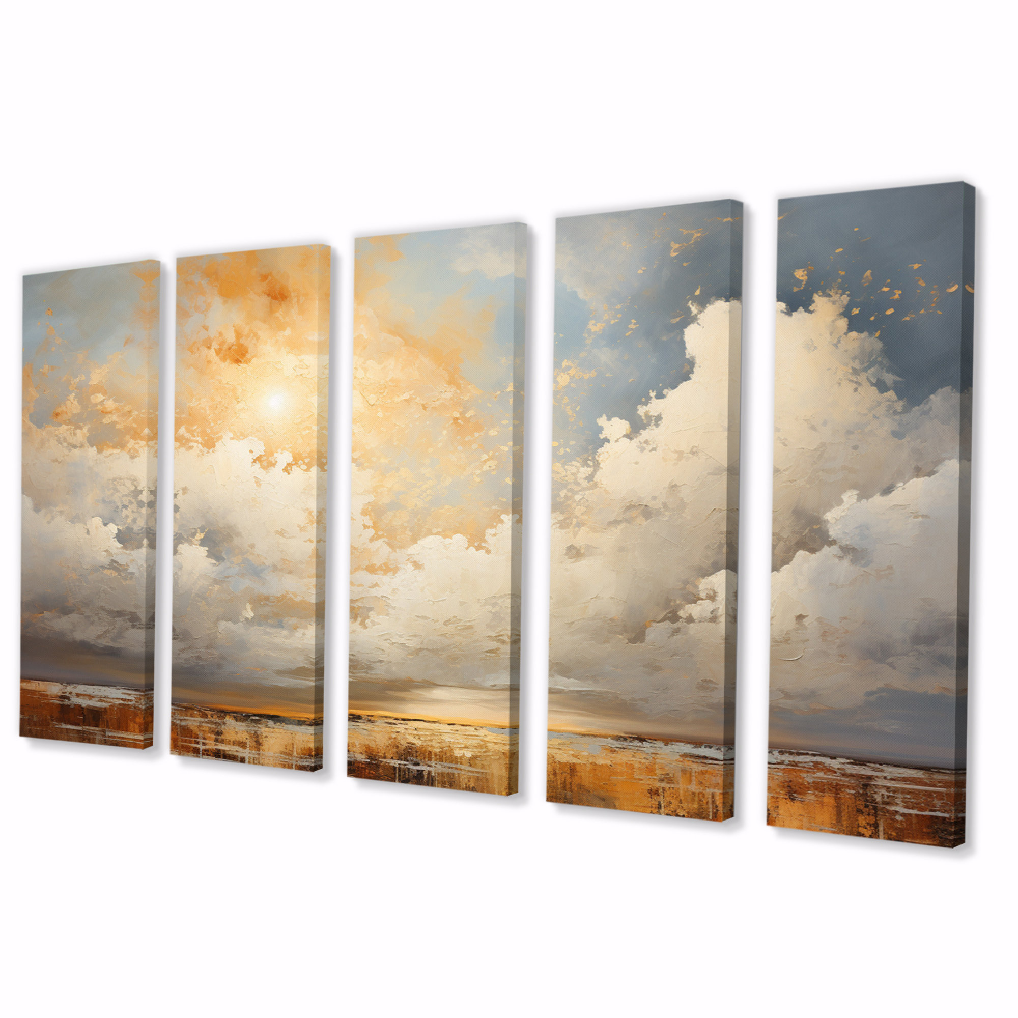 Ebern Designs Clouds Prairies Collages V - Landscapes Canvas Art Print ...