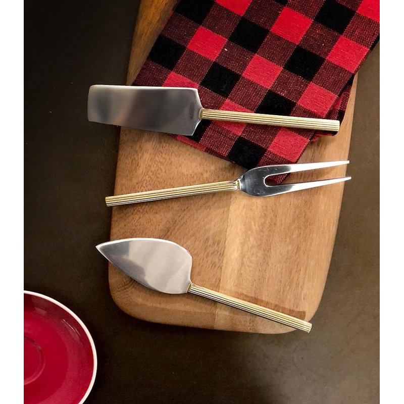 Mercer41 Set Of 3 Rib Handled Cheese Tools | Wayfair