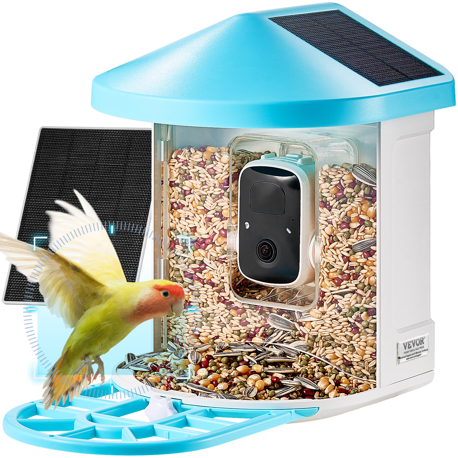 VEVOR Smart Bird Feeder with Camera AI Identify 10000+ Bird Specie ...