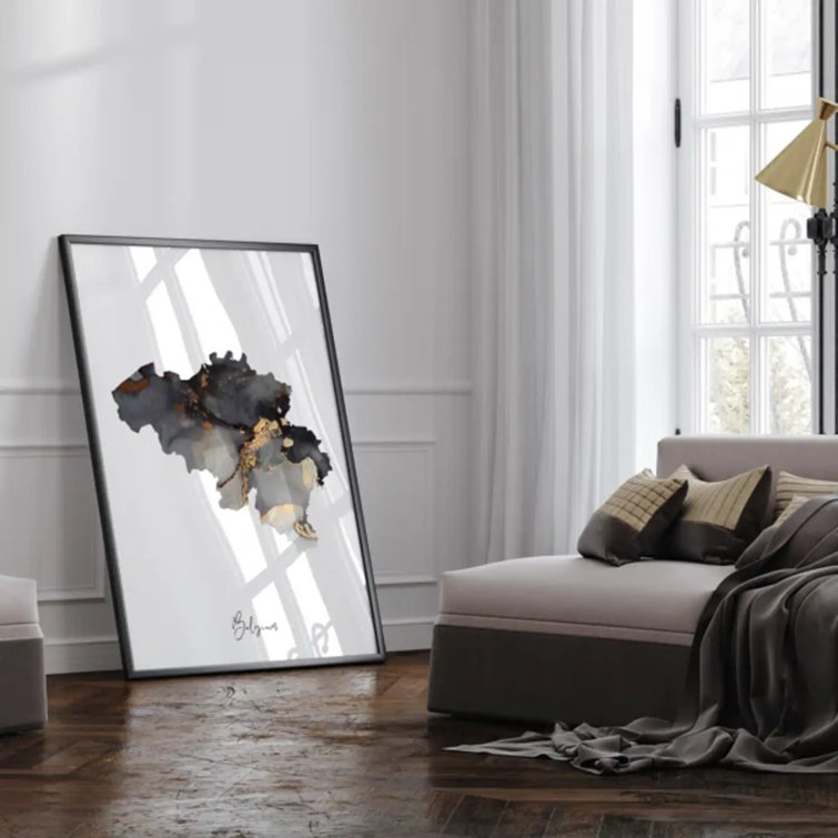 Fairmont Park Belize Map Black Wall Art Decor | Wayfair.co.uk