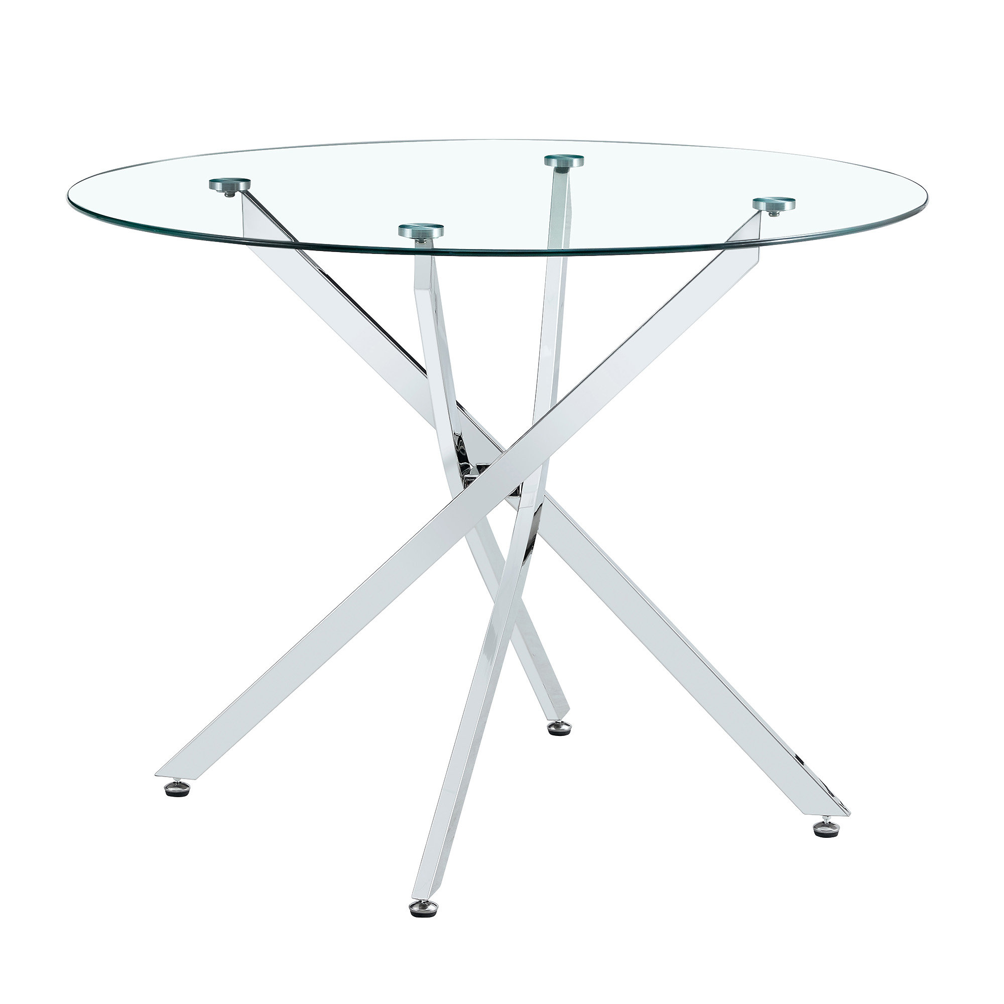 Wrought Studio™ Modern Minimalist Style Round Transparent Tempered ...