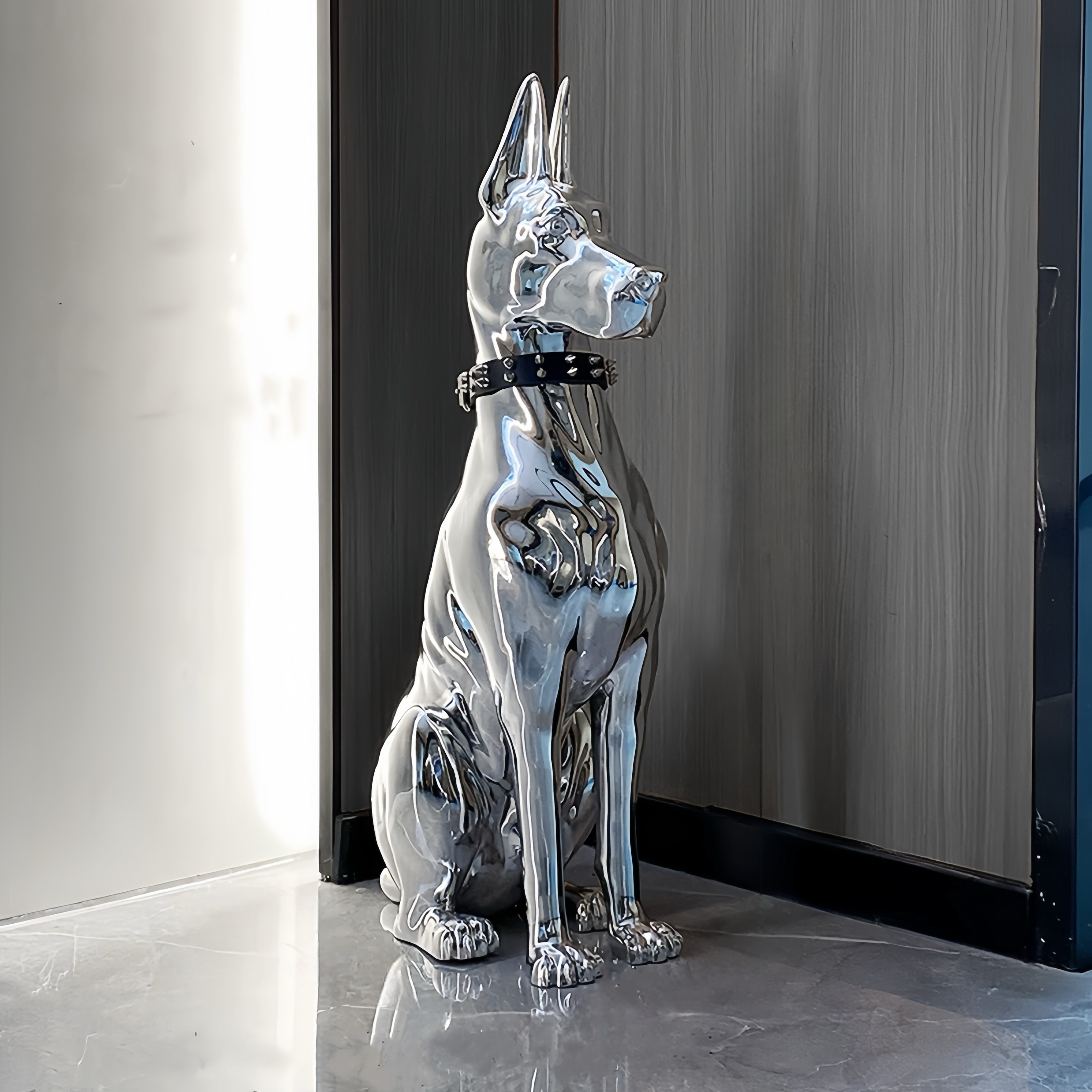 Rosdorf Park Dog Home Decor Statue Surface Gloss Silver Or Gold | Wayfair