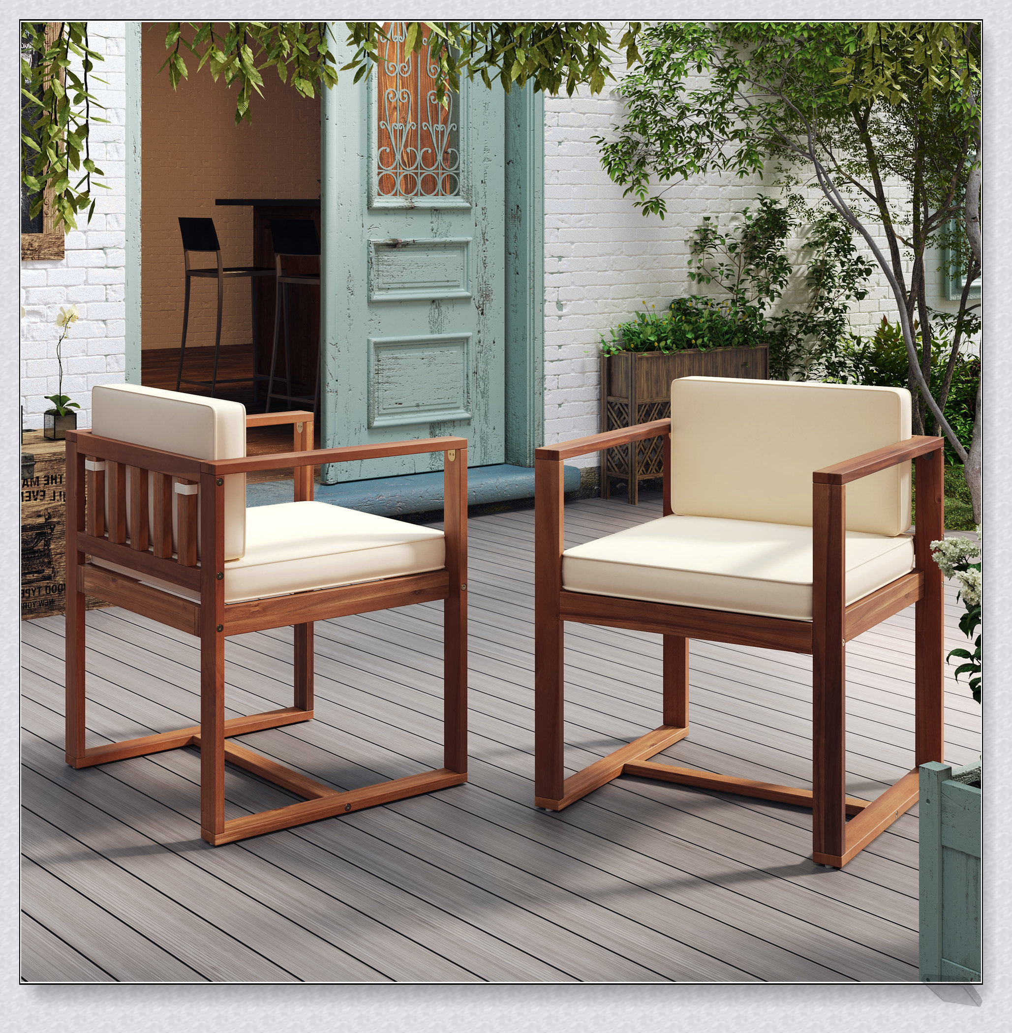 Latitude Run® Patio Dining Chairs Set of 2, Comfortable and Stylish ...