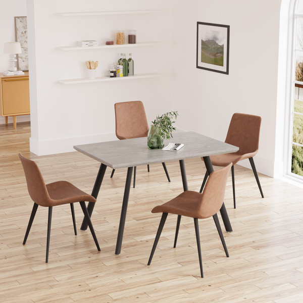 George Oliver Jabahri 5-Piece Rectangular Dining Table Set with MDF ...