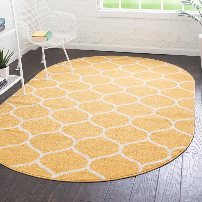Bungalow Rose Llanet Performance Yellow Rug & Reviews | Wayfair