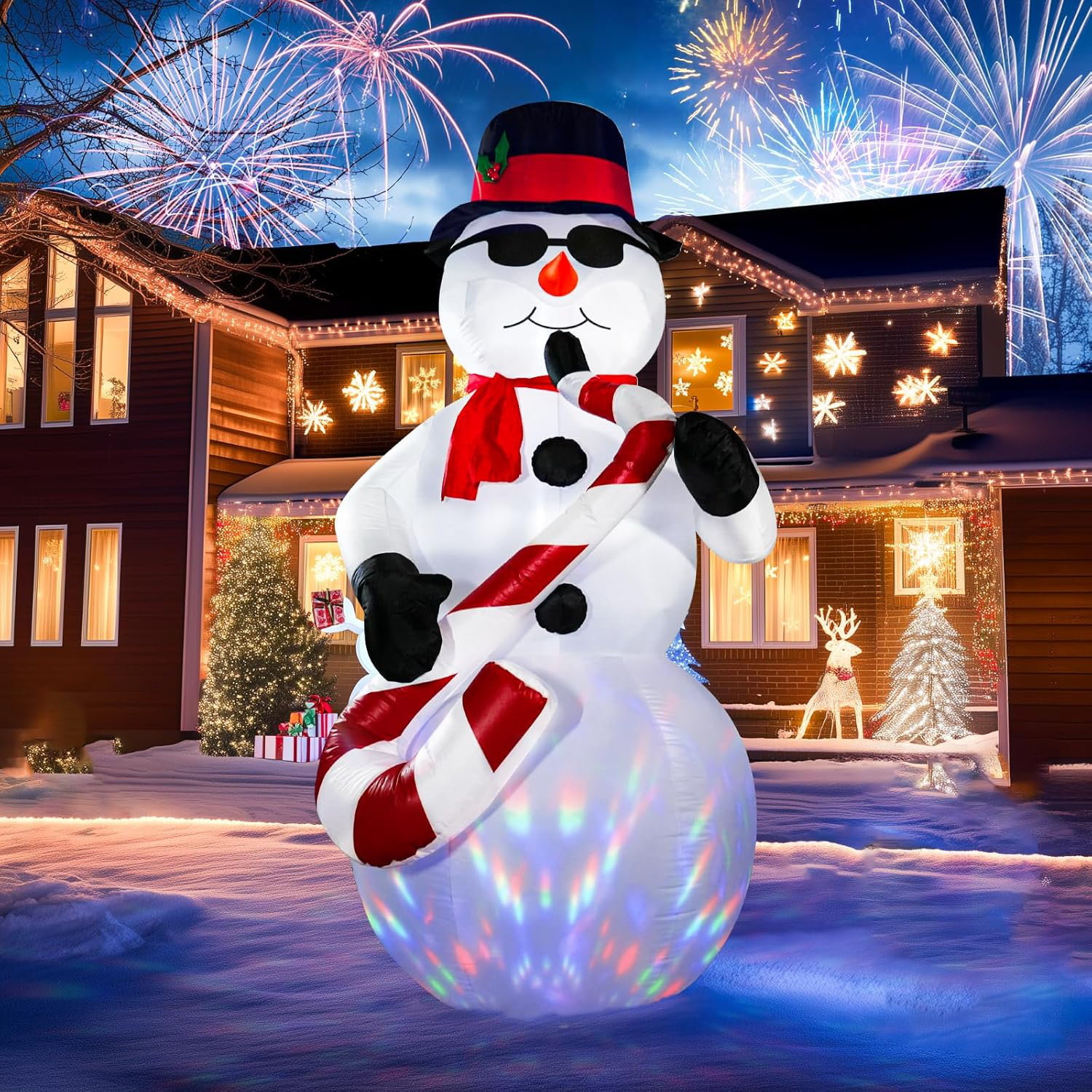 The Holiday Aisle® 8FT Snowman Christmas Inflatable Outdoor Decorations ...
