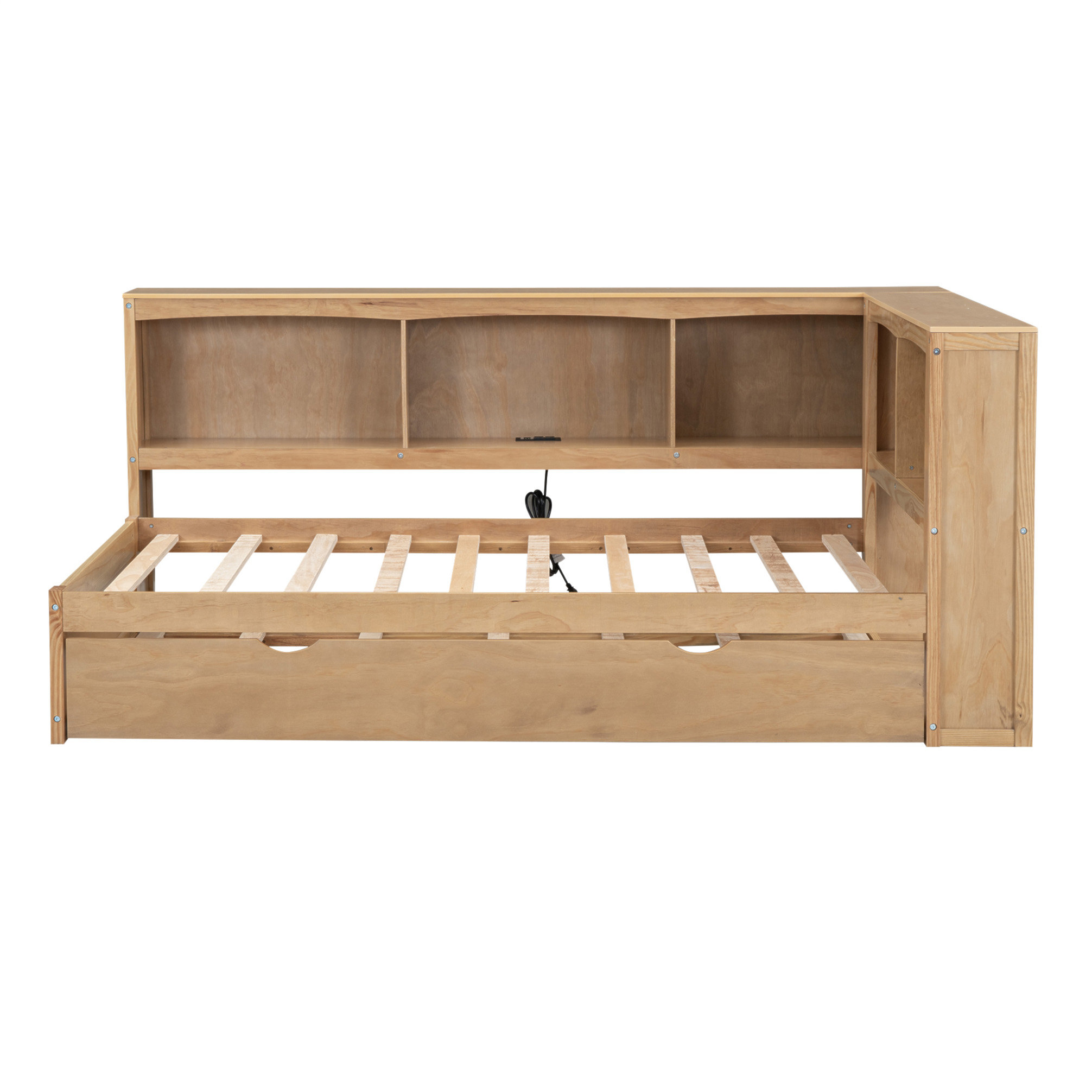 STYLISH Wood Twin Size Daybed With Storage Cabinets And USB Ports | Wayfair
