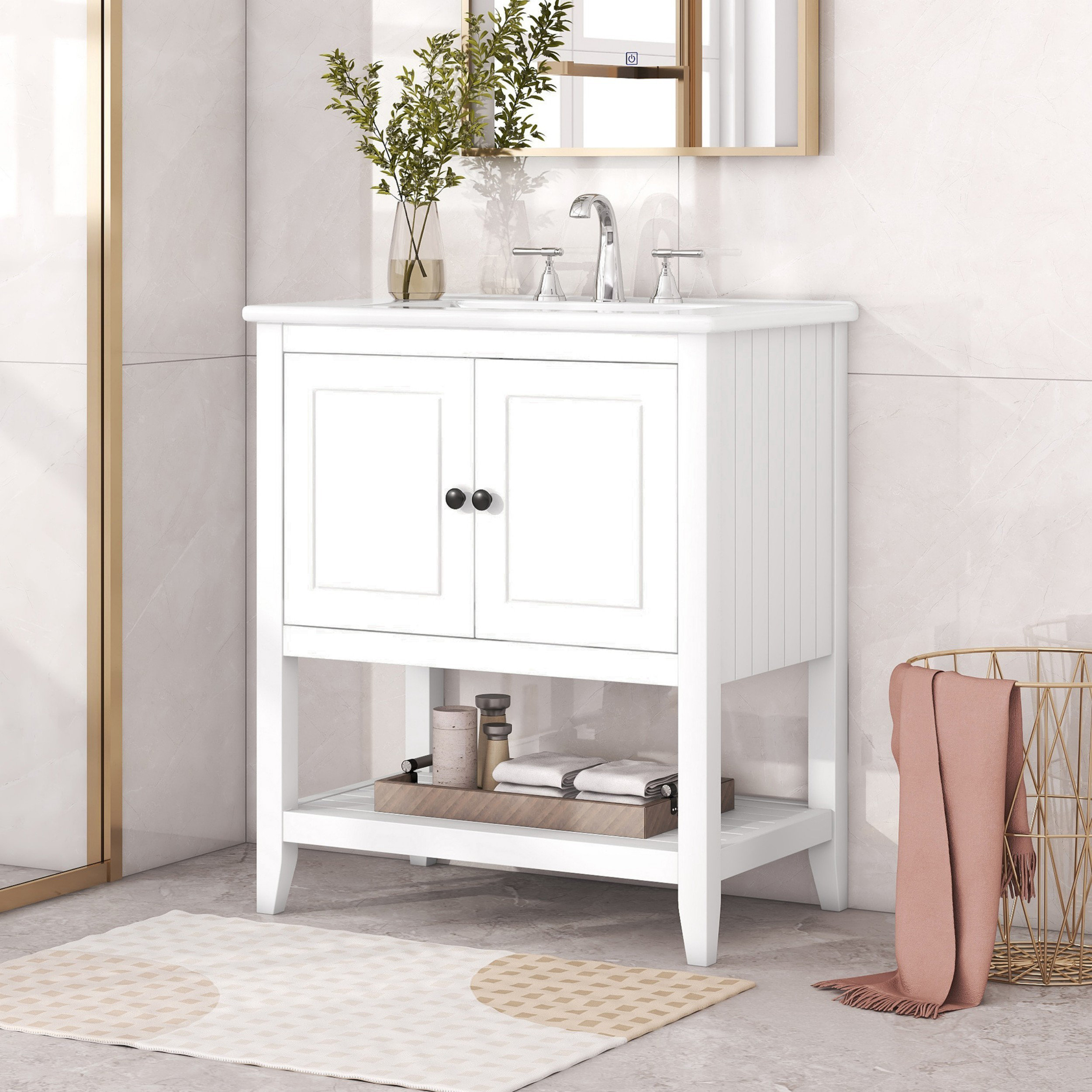 Lark Manor™ Door Frame Design Bathroom Vanity | Wayfair