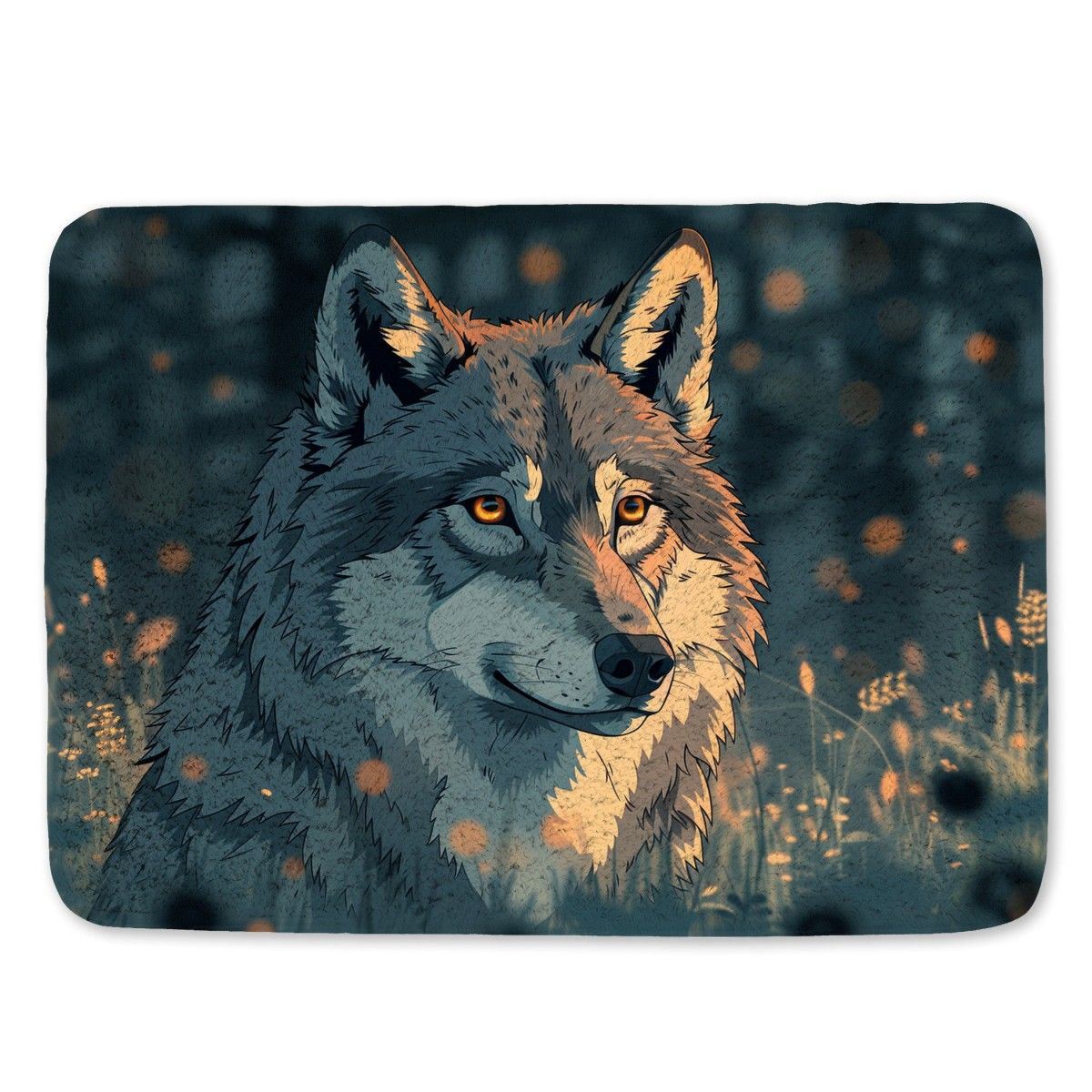 Bungalow Rose Wolf Bath Mat Wildlife Bathroom Decor Lone Predator | Wayfair