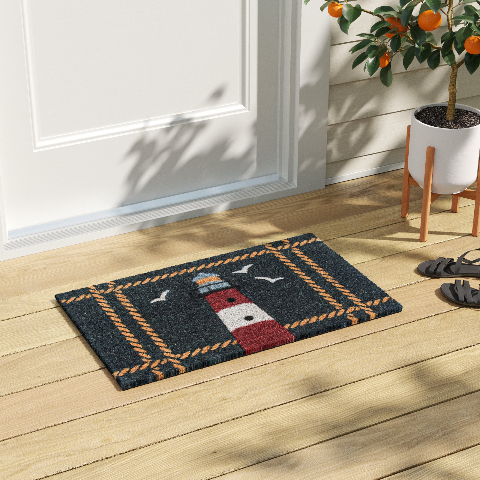 Beachcrest Home Tapis antidérapant pour porte d'intérieur et d'extérieur 30 po x 18 po Legette ...