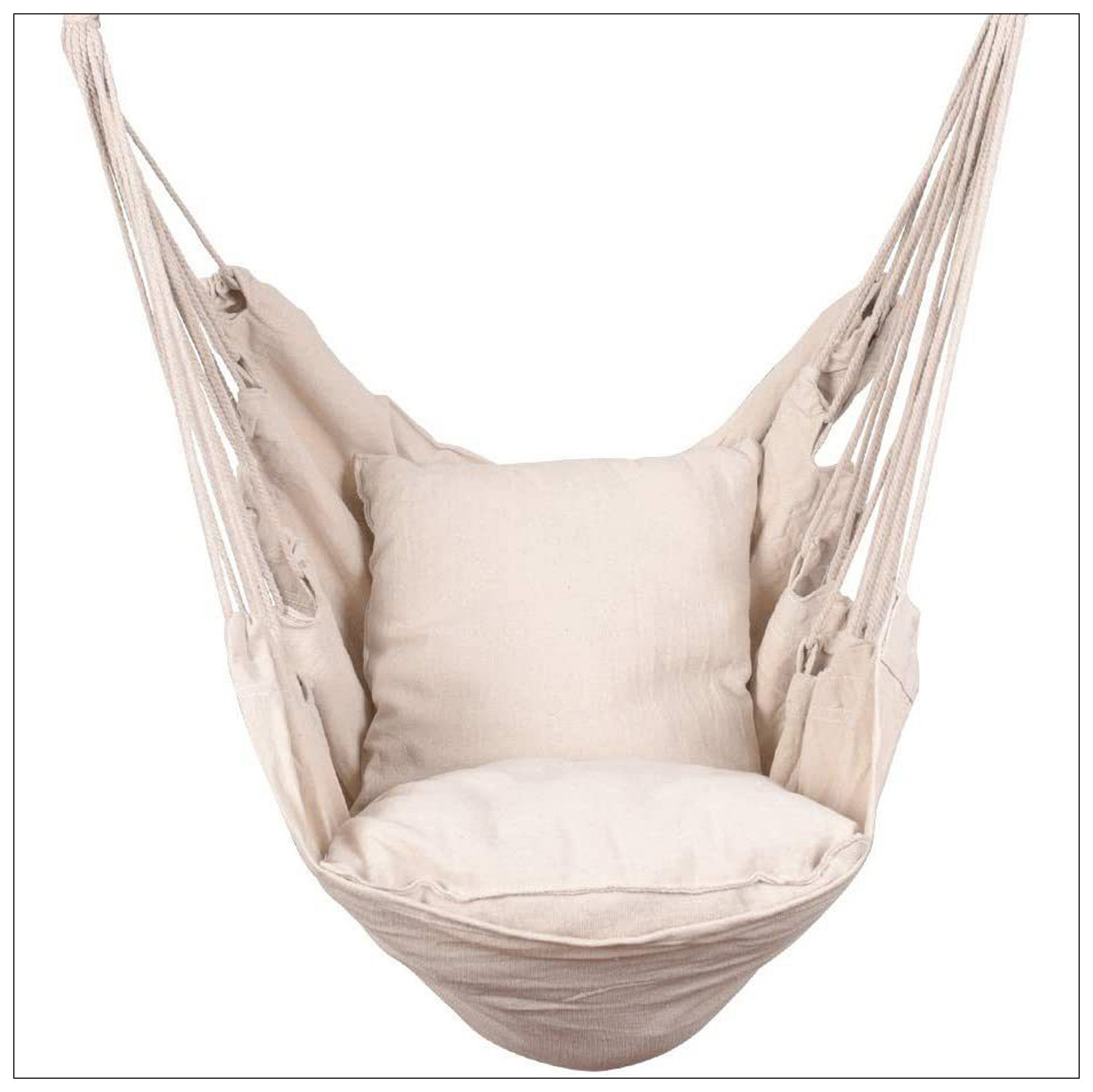 Dakota Fields Hammocks Hanging Rope Hammock Chair Swing Seat With Two ...