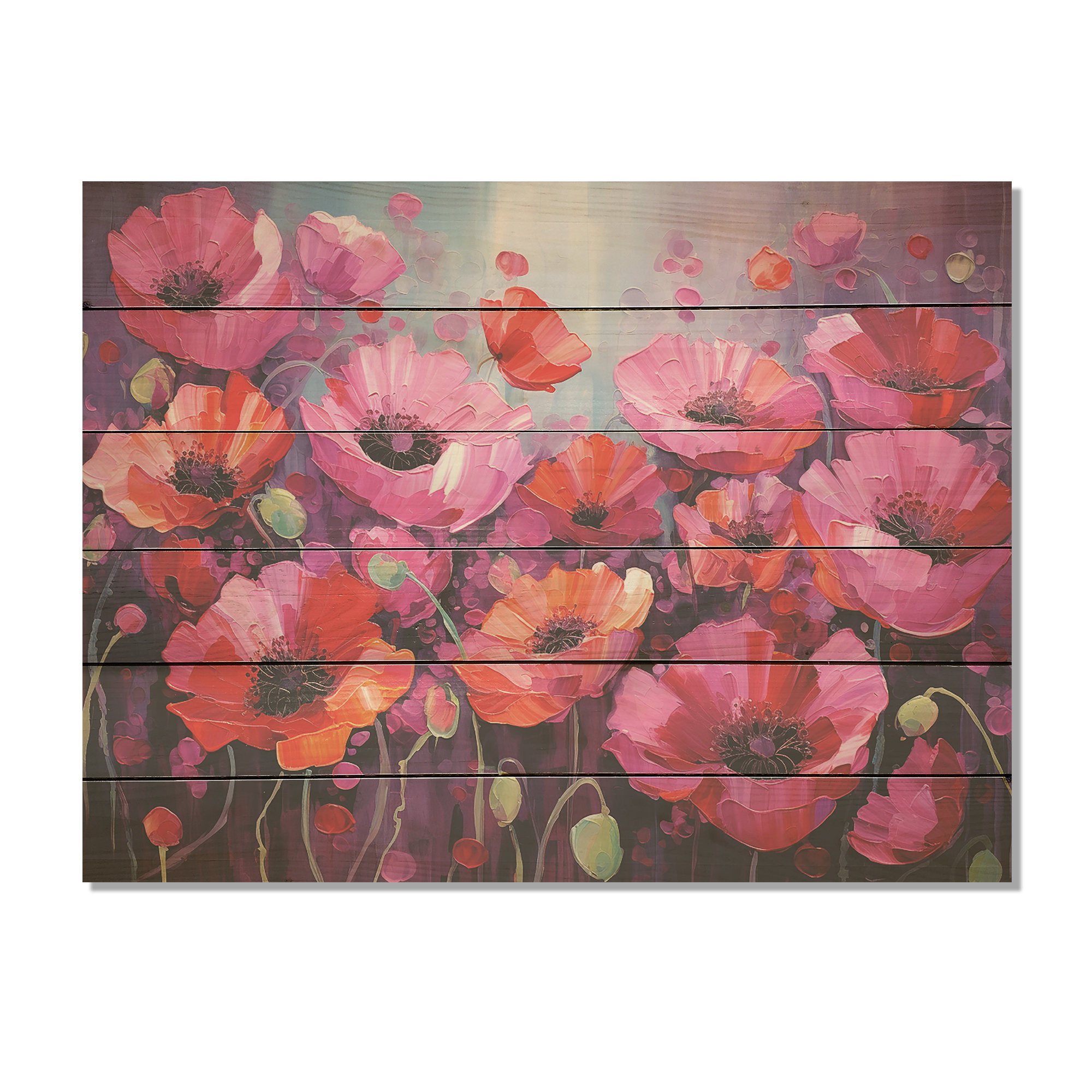Red Barrel Studio® Magenta Poppy Fields Magic - Poppies Wood Art On ...