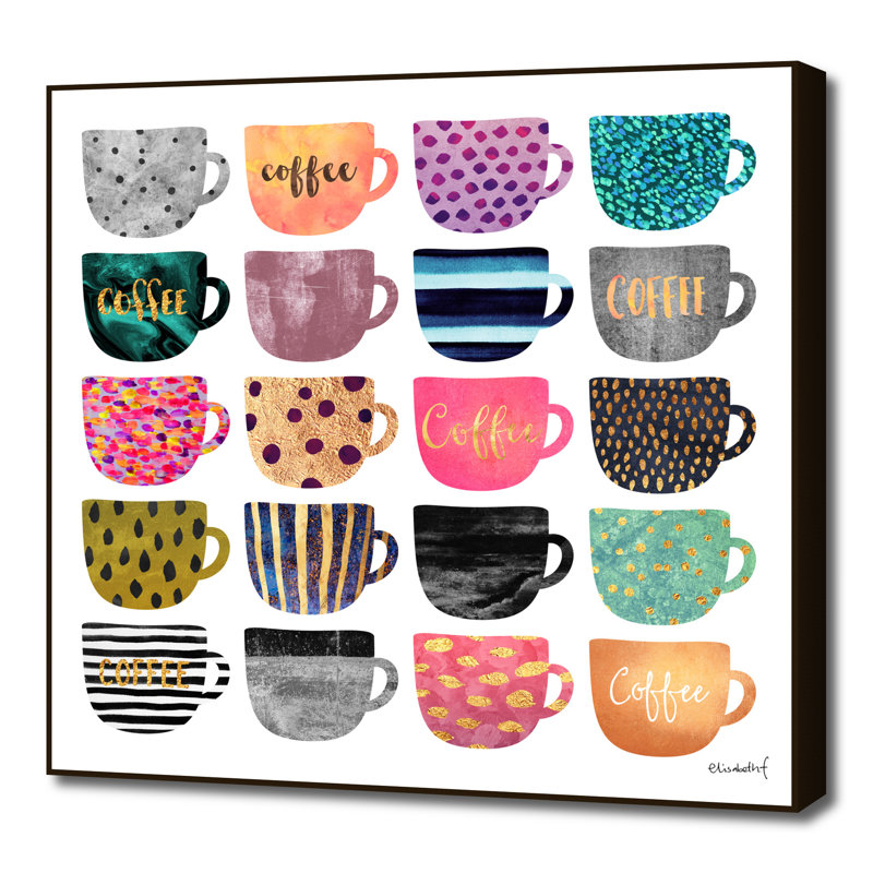 Wrought Studio 'Pretty Coffee Cups' - Picture Frame Graphic Art Print ...