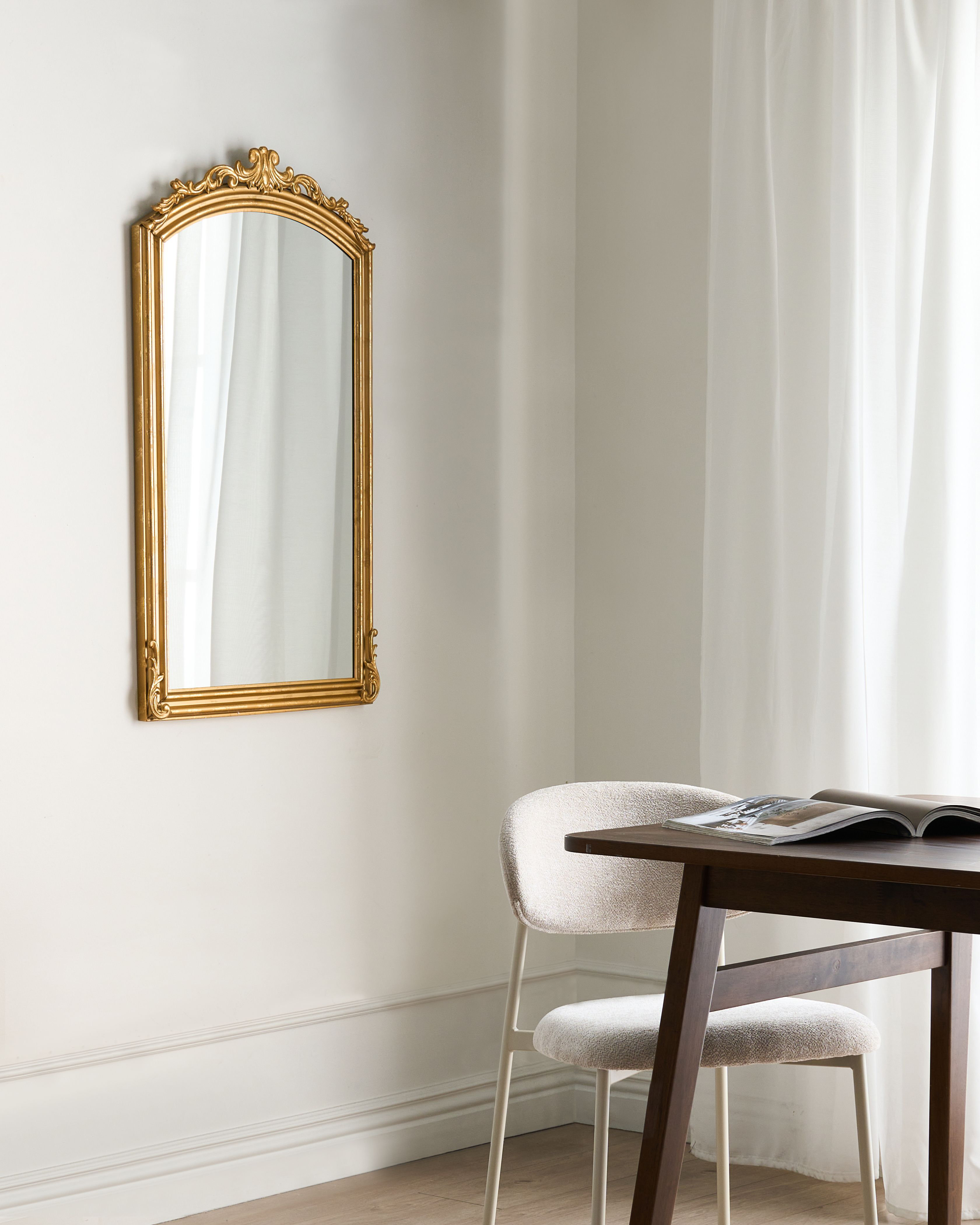 Rosdorf Park Wall Mirror GORGES 55 cm 96 cm Metal Gold | Wayfair.co.uk