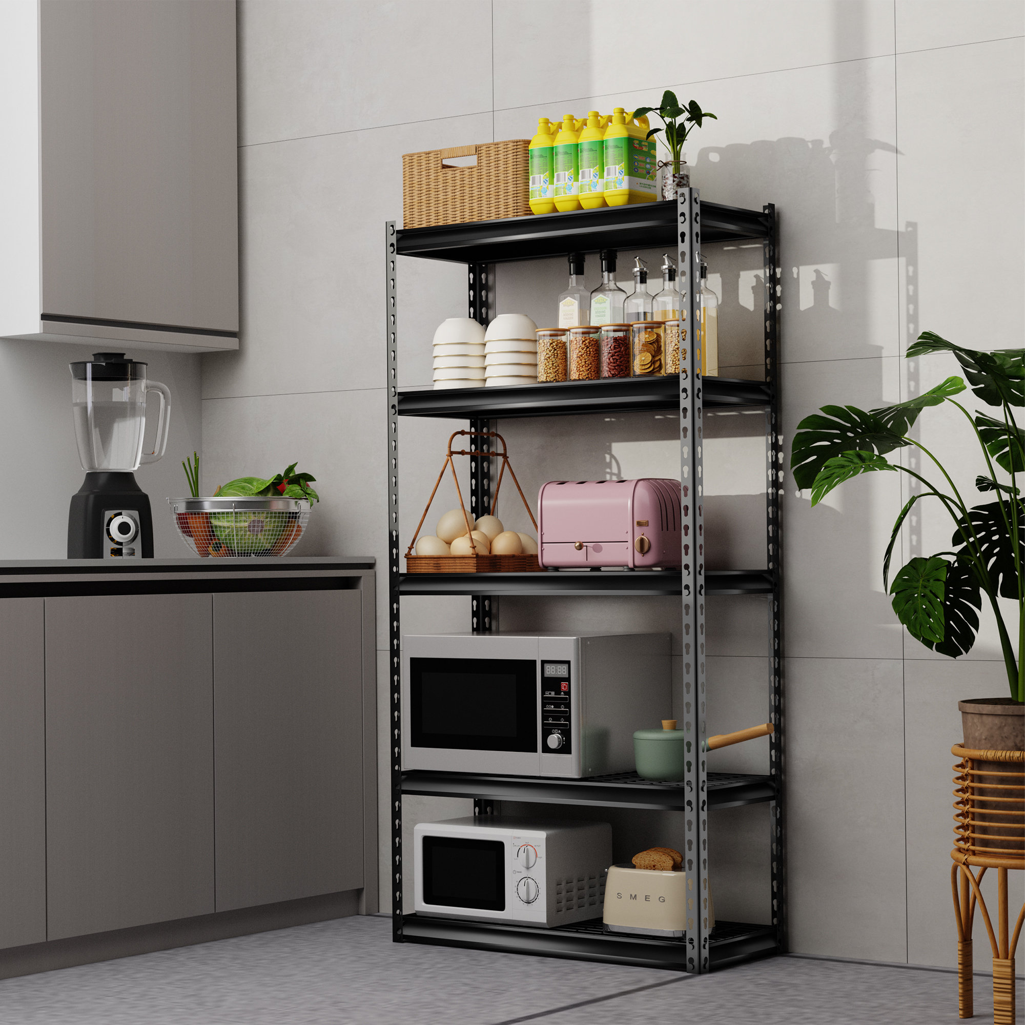 Rebrilliant Ocegueda Atlas Heavy-Duty All Metal 5-Tier Storage Shelving ...