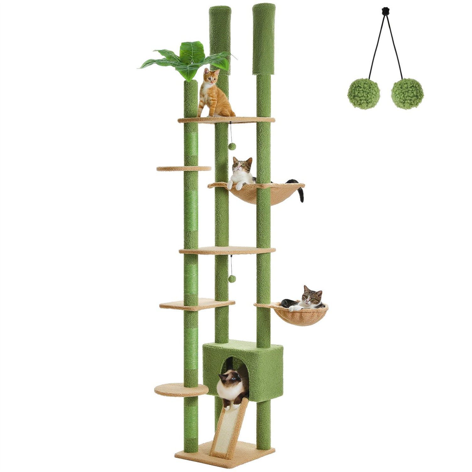 Archie & Oscar™ Adjustable Tall Cat Tree Cat Tower With Condo, Hammock ...