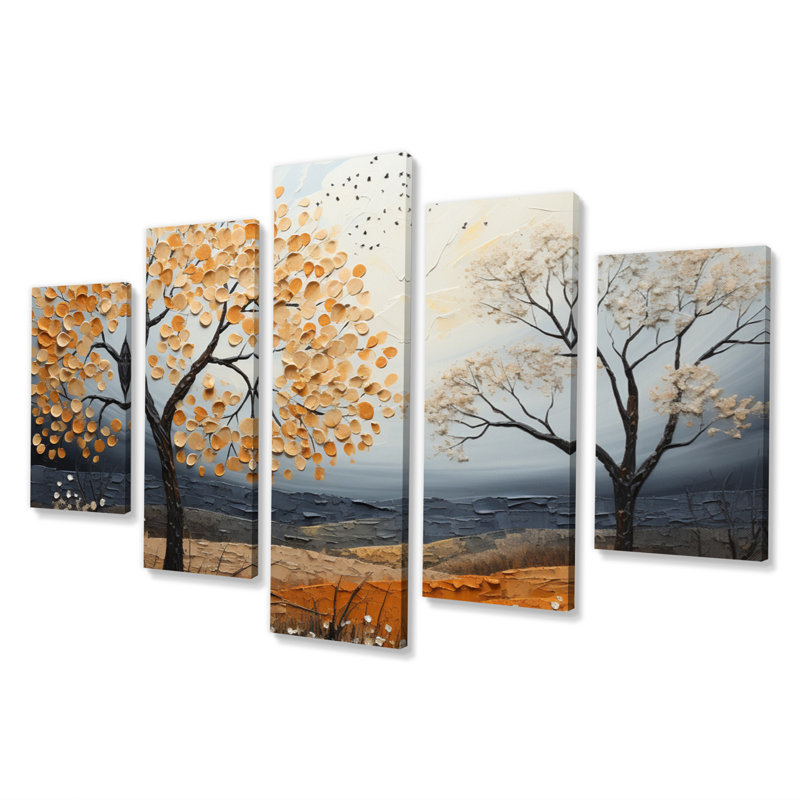 Lark Manor™ Orange Tree Autumn Patchwork Acrylic I - Landscape Trees ...