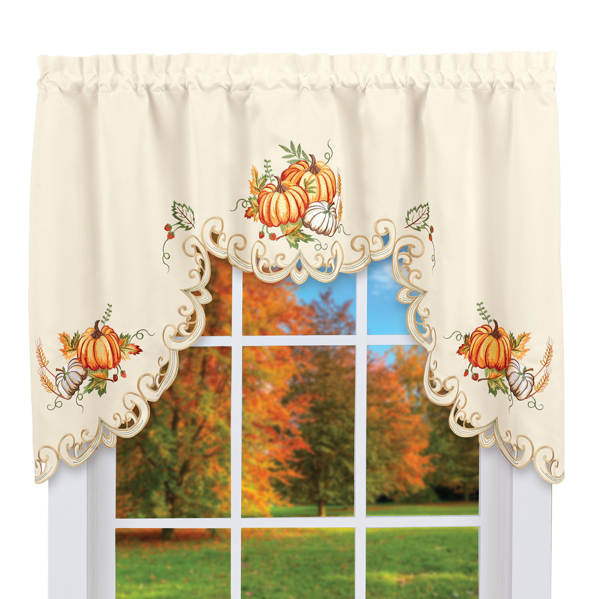 Rosalind Wheeler Cheryn Charming Embroidered Pumpkin Patch Tiered ...