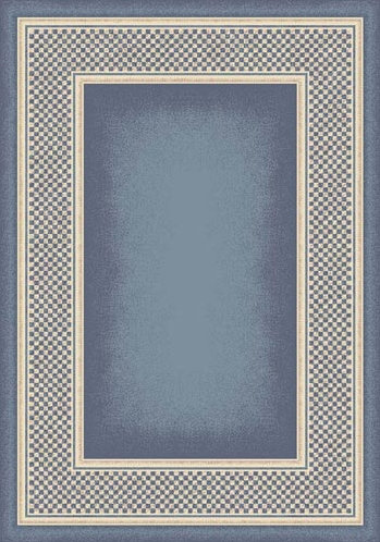 Milliken Innovations Old Gingham Light Lapis Checker Bordered Area Rug ...