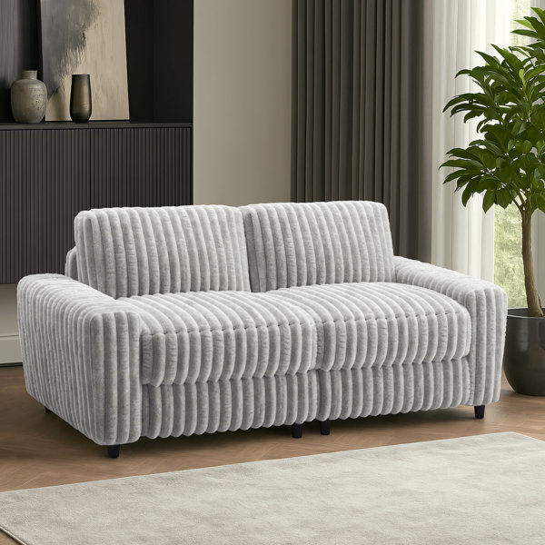 Kingstown Home Furry Channel Fabric Down-Filled Loveseat - Wayfair Canada
