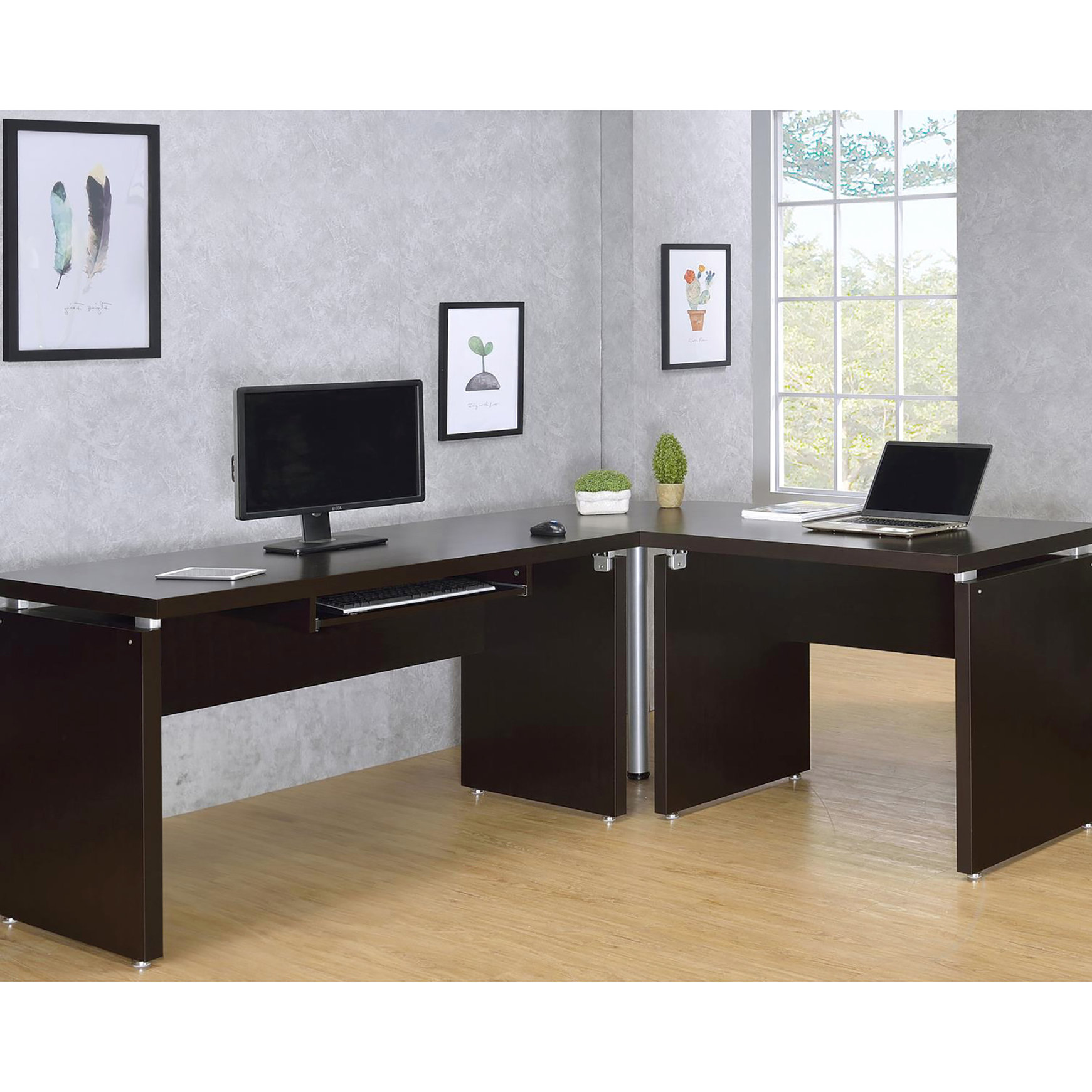Latitude Run® Elegant Cappuccino Office Desk Extension - Provide An ...