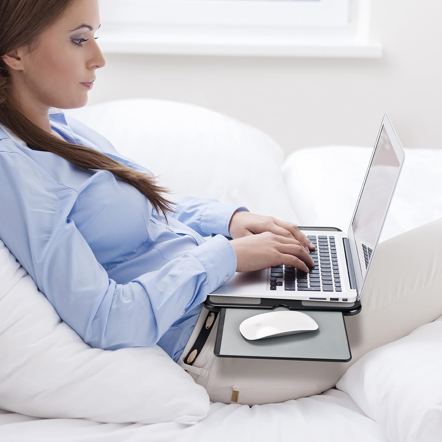 X－MAX FURNITURE Laptop Lap Pad - Laptop Stand Pad W Retractable Mouse ...