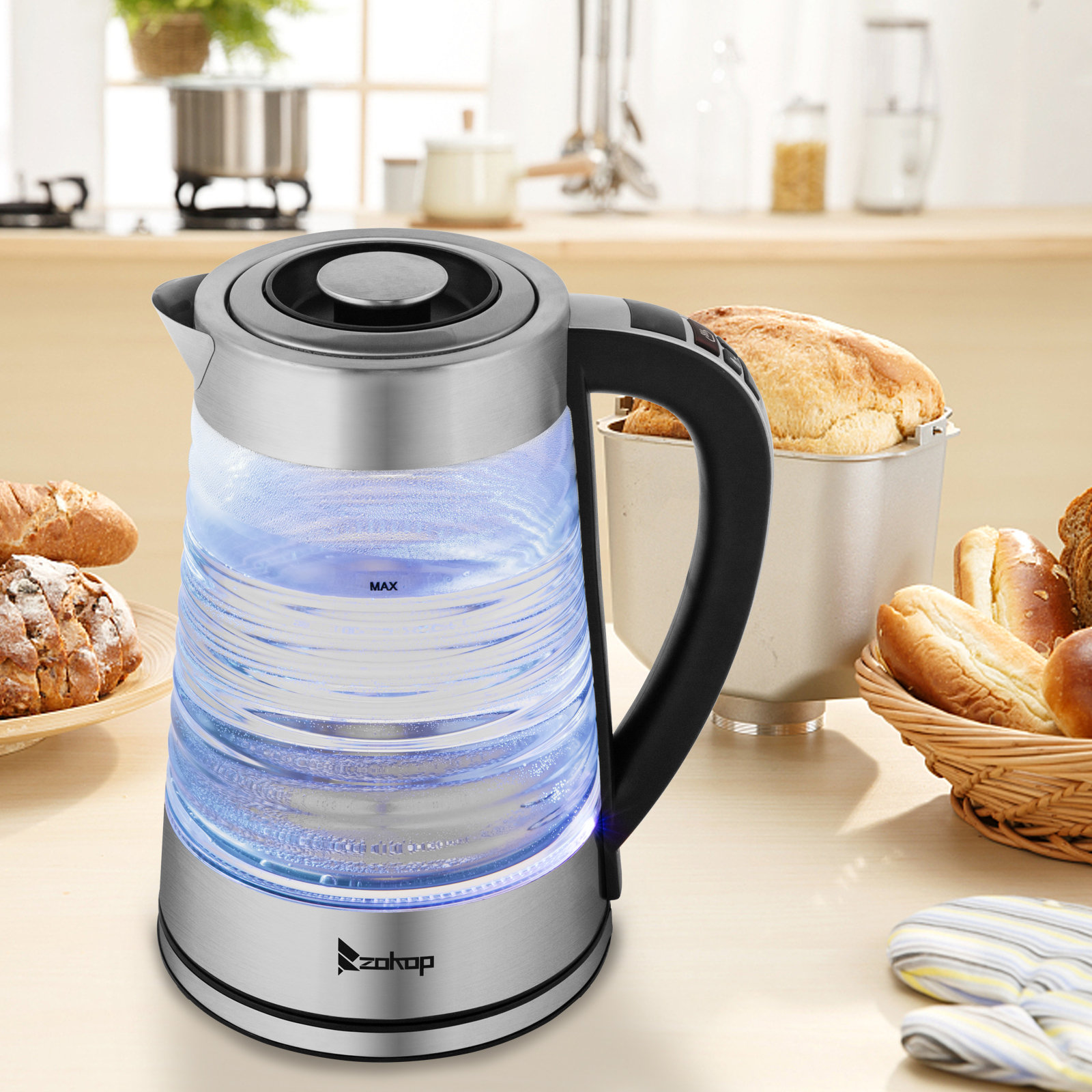 Winado 1200W Electric Kettle With Wave Body High Borosilicate Glass ...