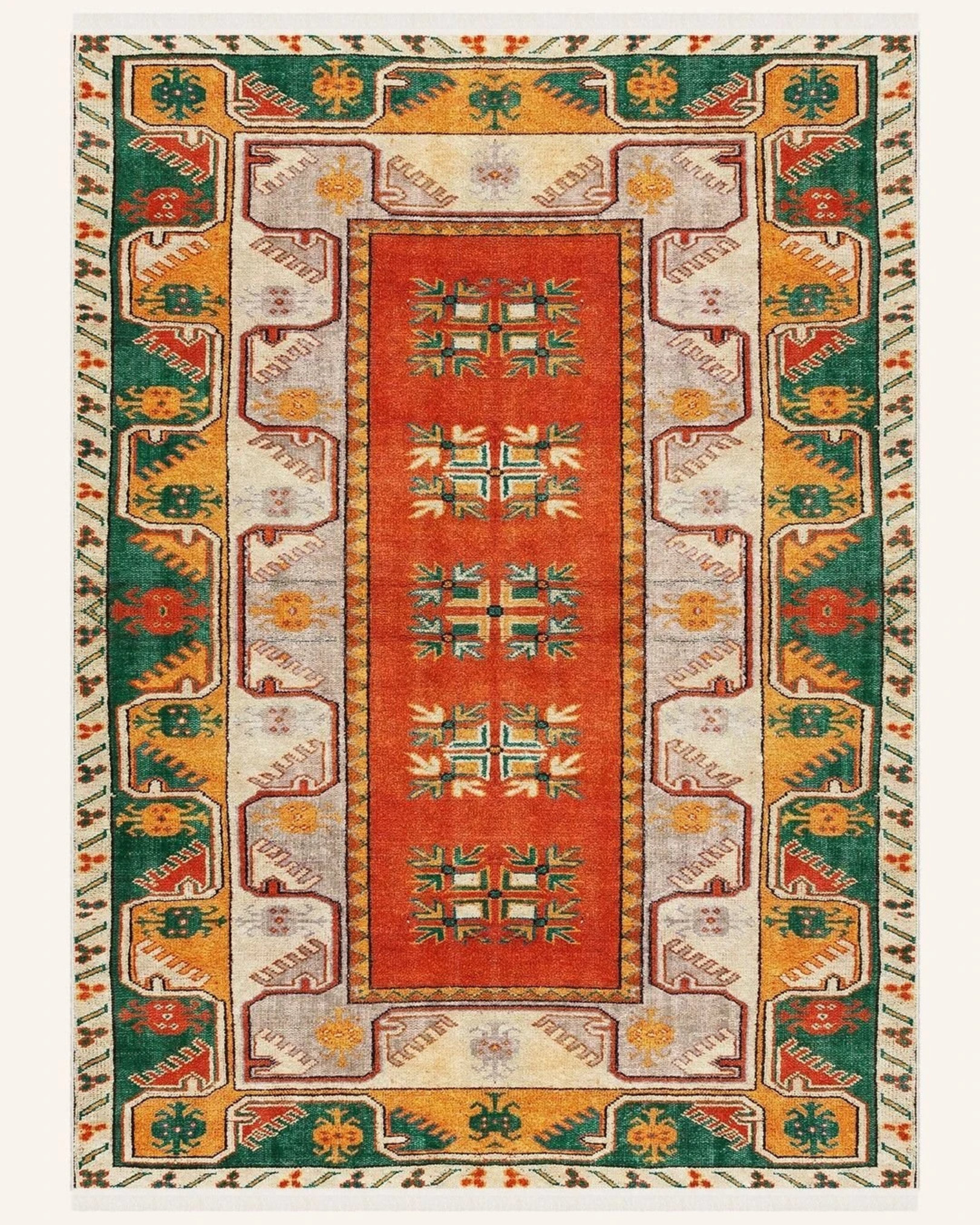 Bungalow Rose Colomiers Milas Cream Green Machine Woven Cotton ...