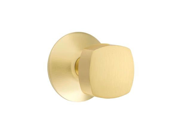 Emtek Passage Interior Mortise Set w/ Modern Rosette & Freestone Knob ...