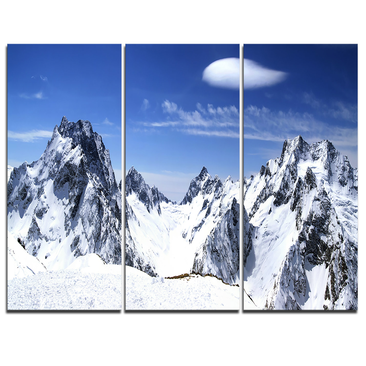 Design Art Panorama Caucasus Mountains - 3 Piece Photographic Print on ...