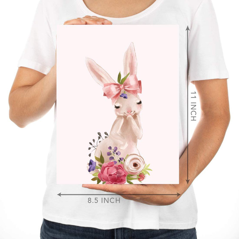Harriet Bee Creagh Floral Roses Forest Animal Rabbit Fox Deer Owl 6 ...
