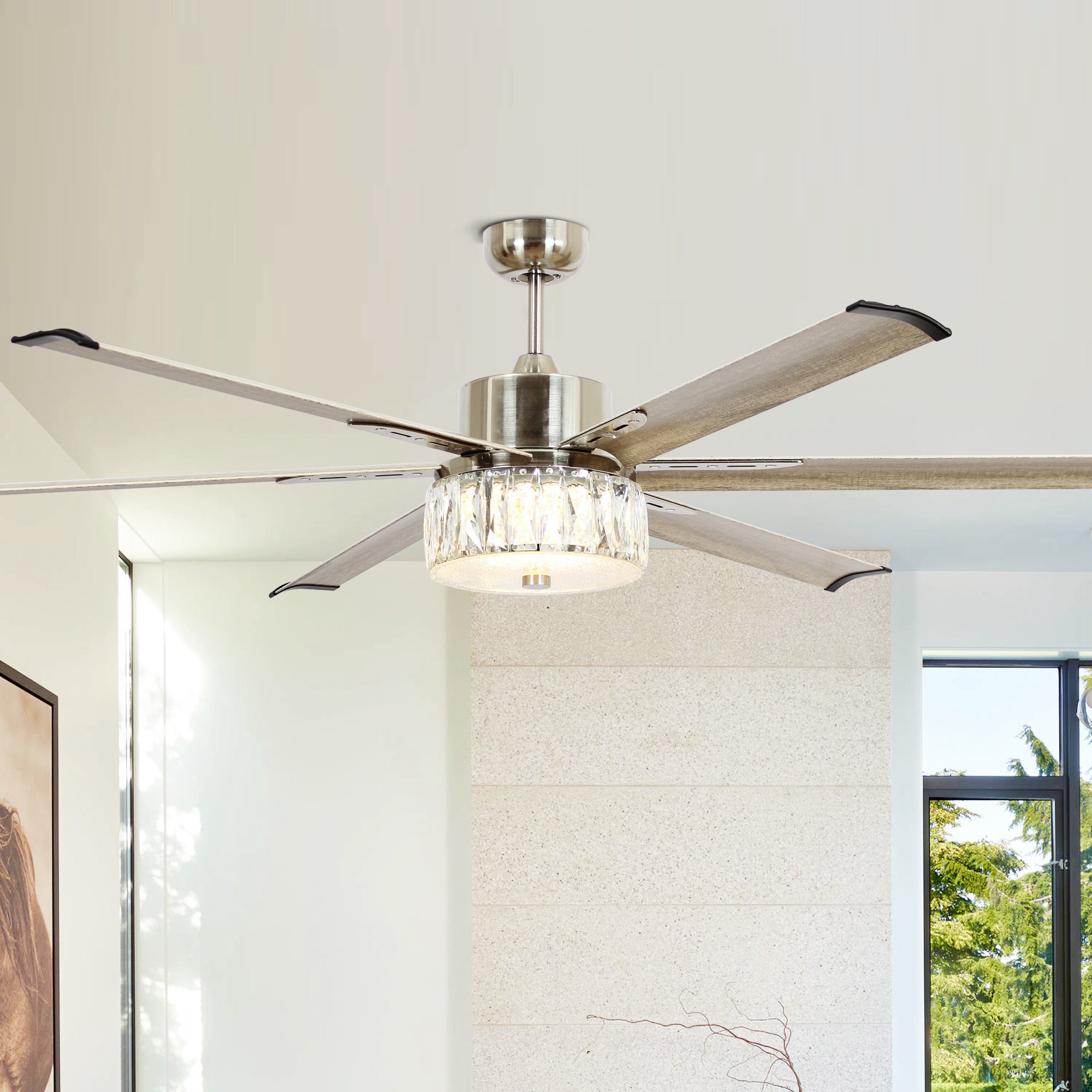 Willa Arlo™ Interiors 6 - Blade Ceiling Fan with Light Kit Included ...