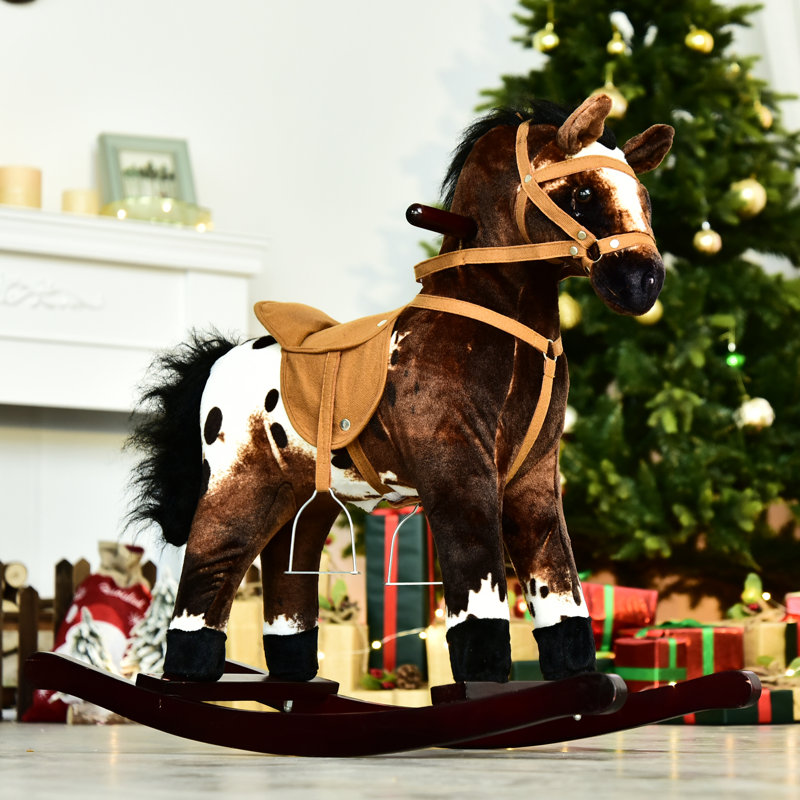 Qaba Plush Ride On Rocking Horse & Reviews | Wayfair
