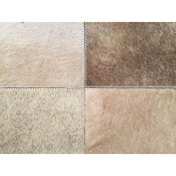 Alder & Tweed Felix Large Leather Ottoman in Frosted Hide | Perigold